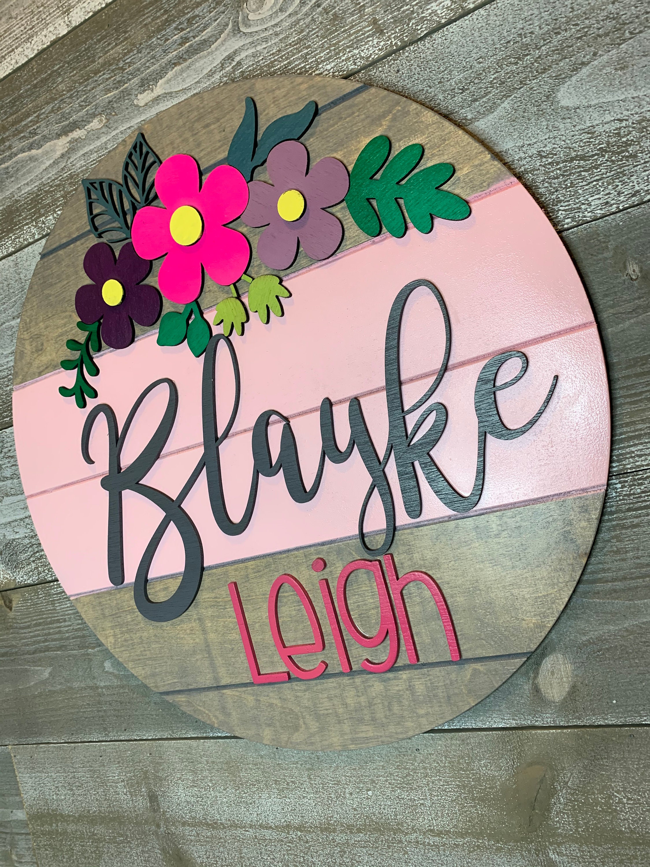 Customized 3D Baby Round Nursery Wooden Sign Personalized - Etsy