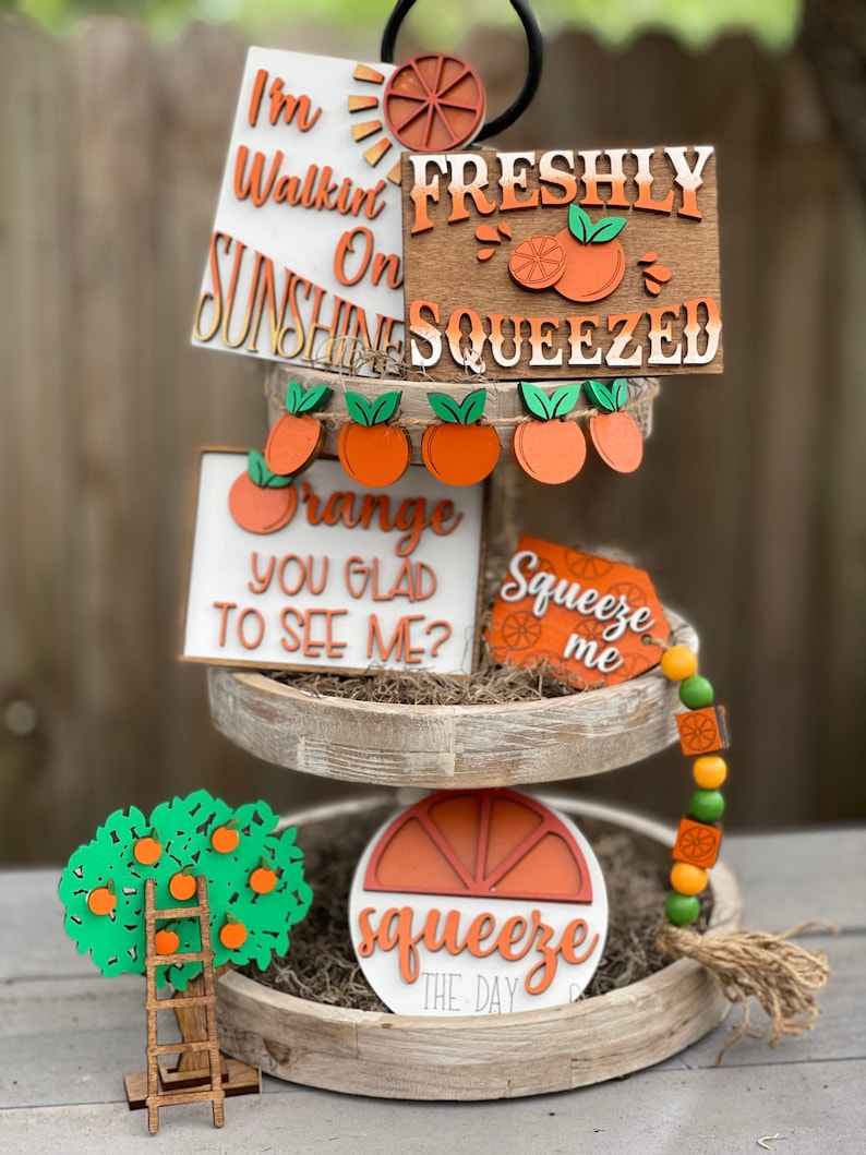 Orange Tier Tray Set - Etsy