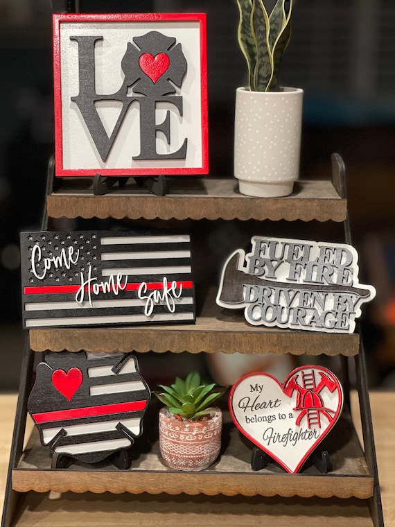 Firefighter tier tray set Fireman tier tray set Fueled by Fire Driven ...