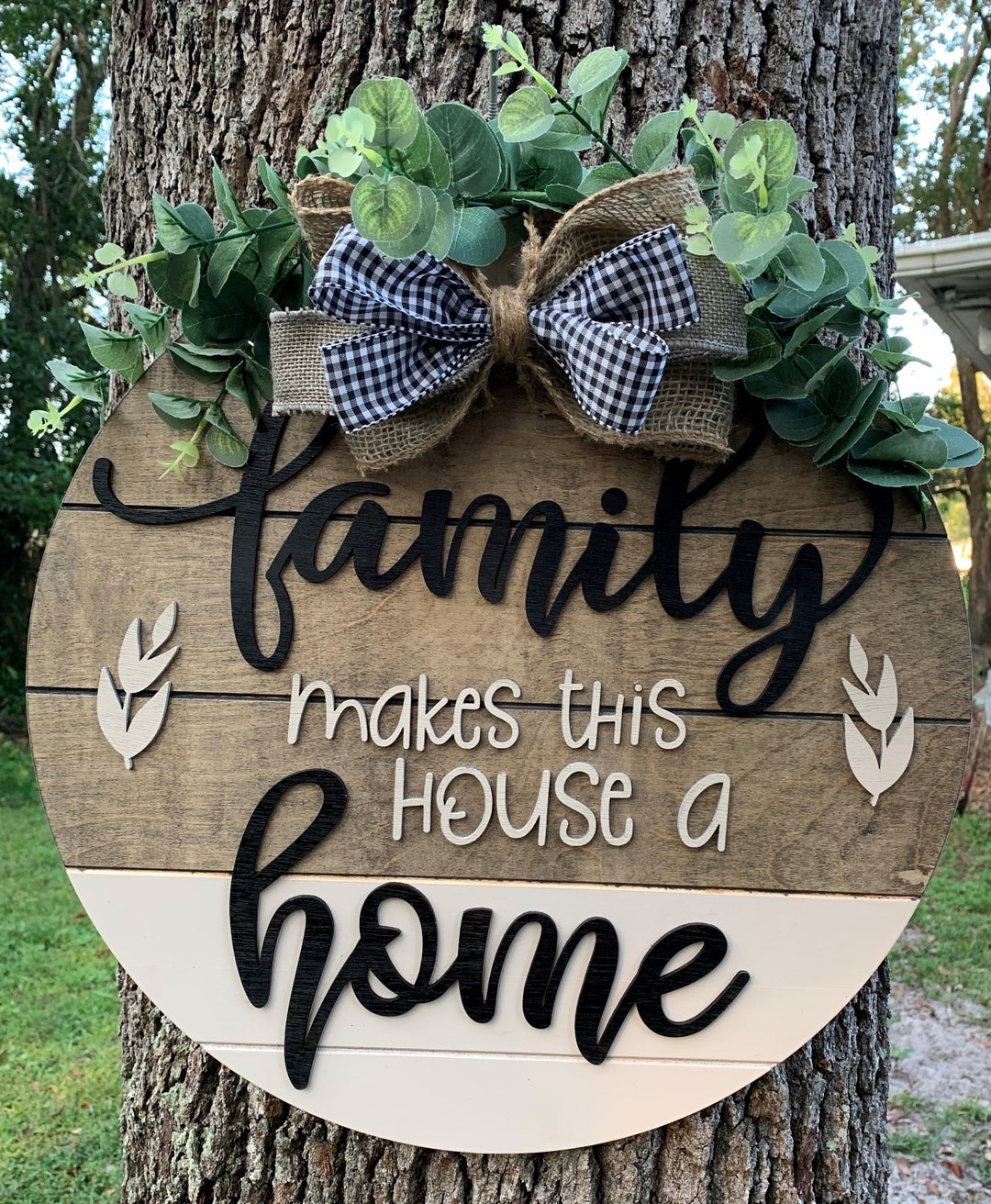 Family Wooden Welcome Sign Family Makes This House A Home - Etsy