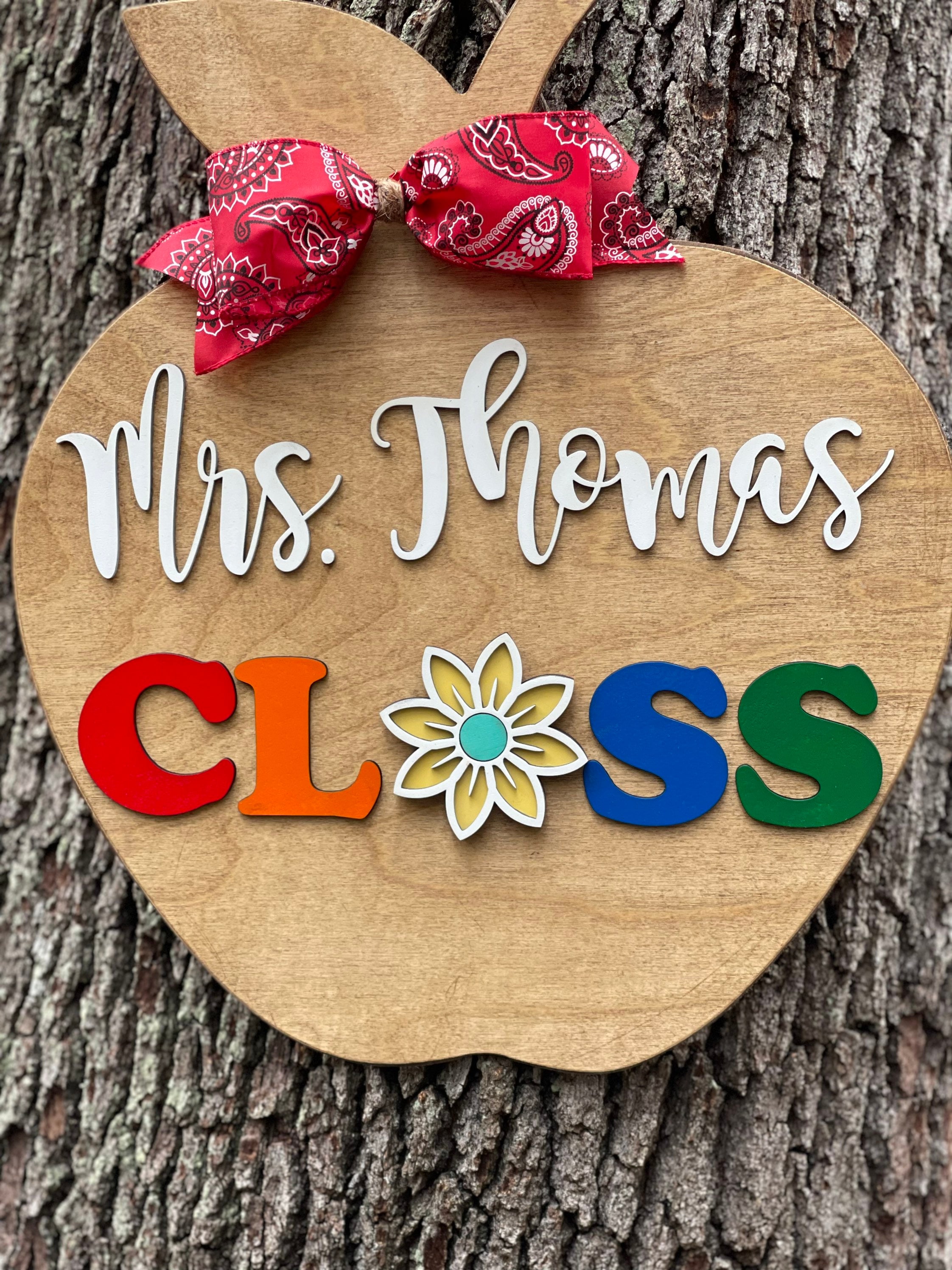 Teacher Classroom Interchangeable Apple Sign 18” With 12 Inserts - Etsy