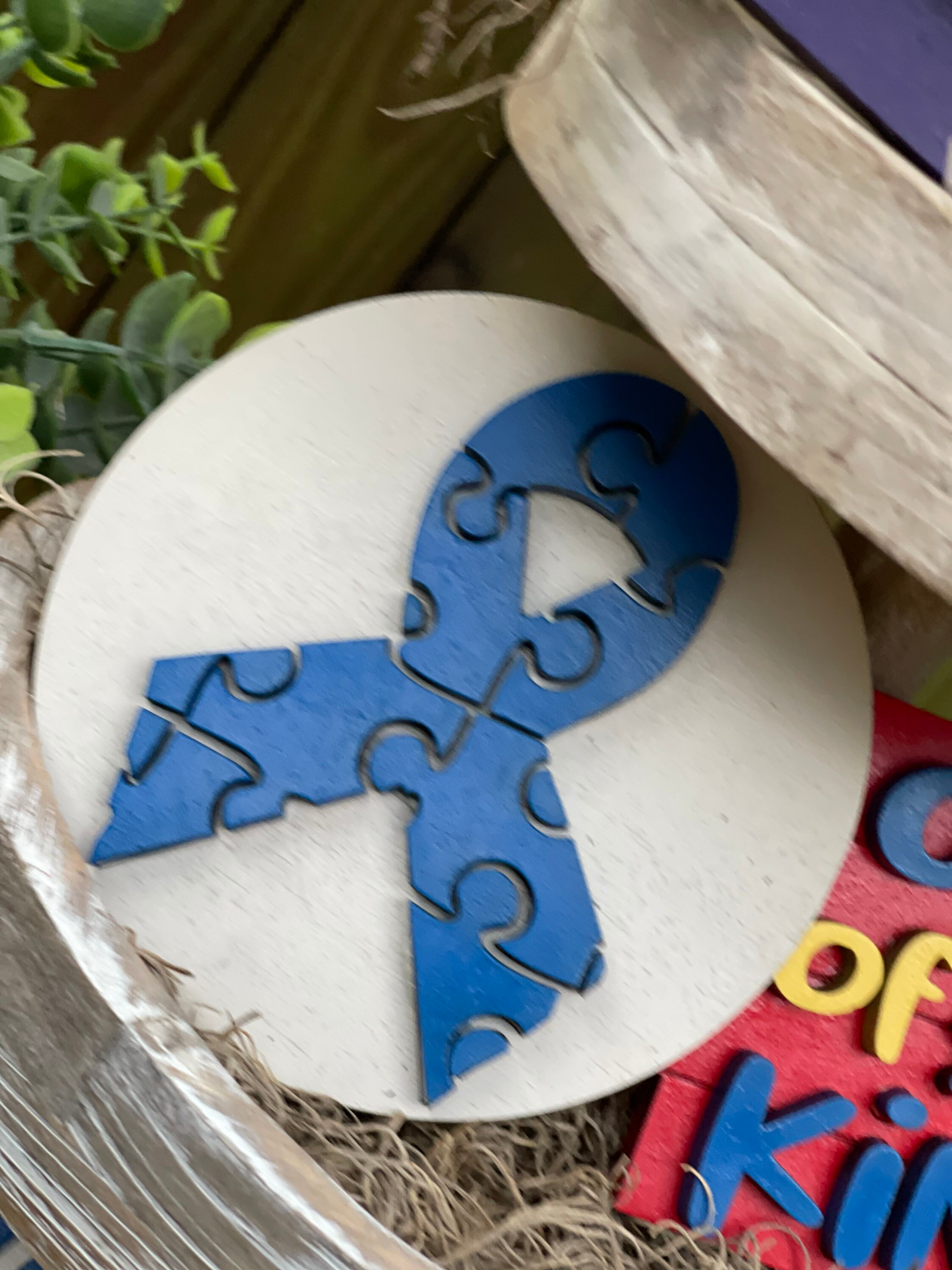 Autism Awareness Tier Tray Set - Etsy