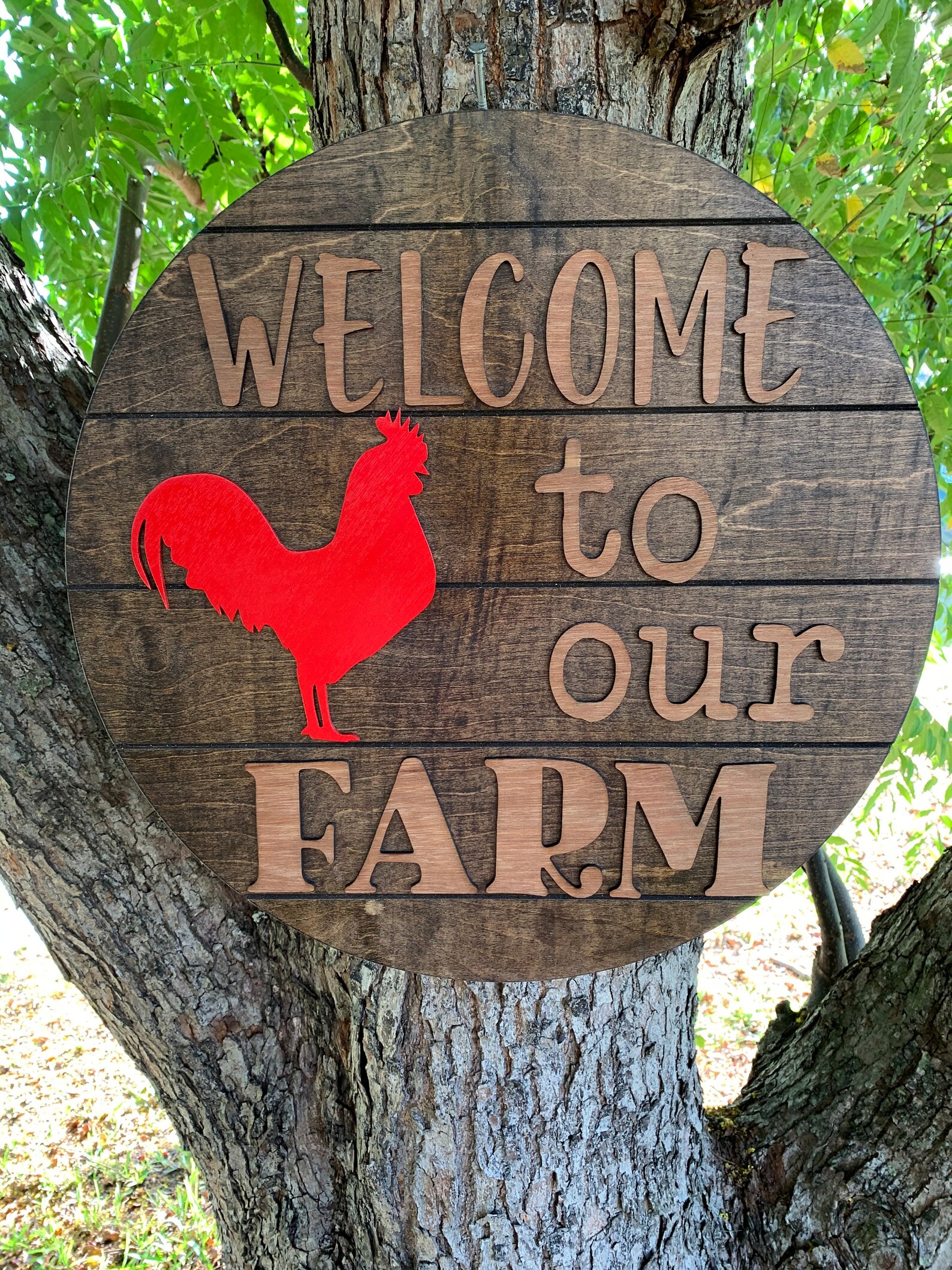 Welcome to Our Farm Wooden Door Sign 18 Inch Round - Etsy