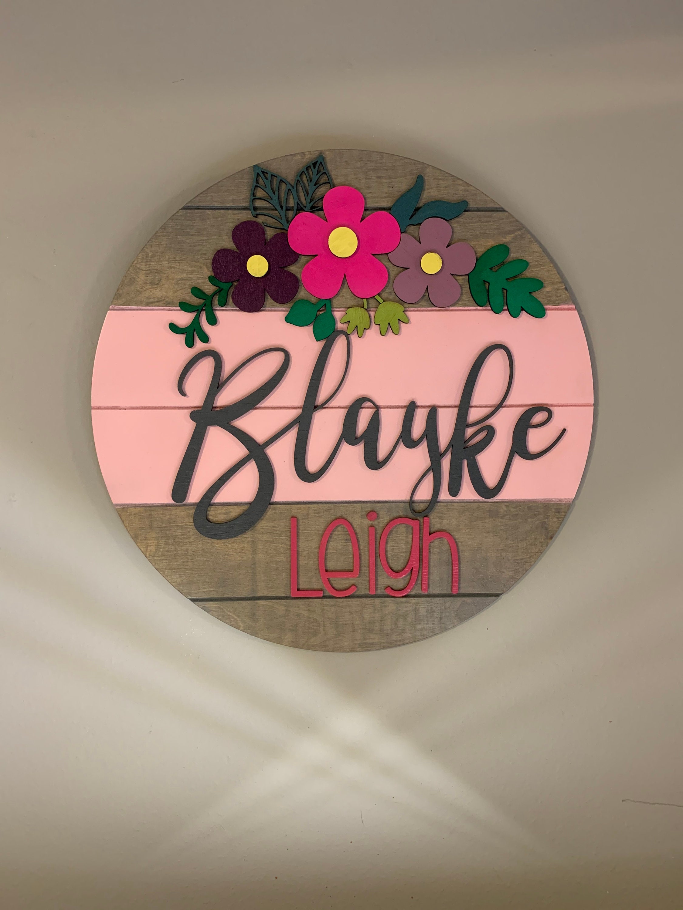 Customized 3D Baby Round Nursery Wooden Sign Personalized - Etsy