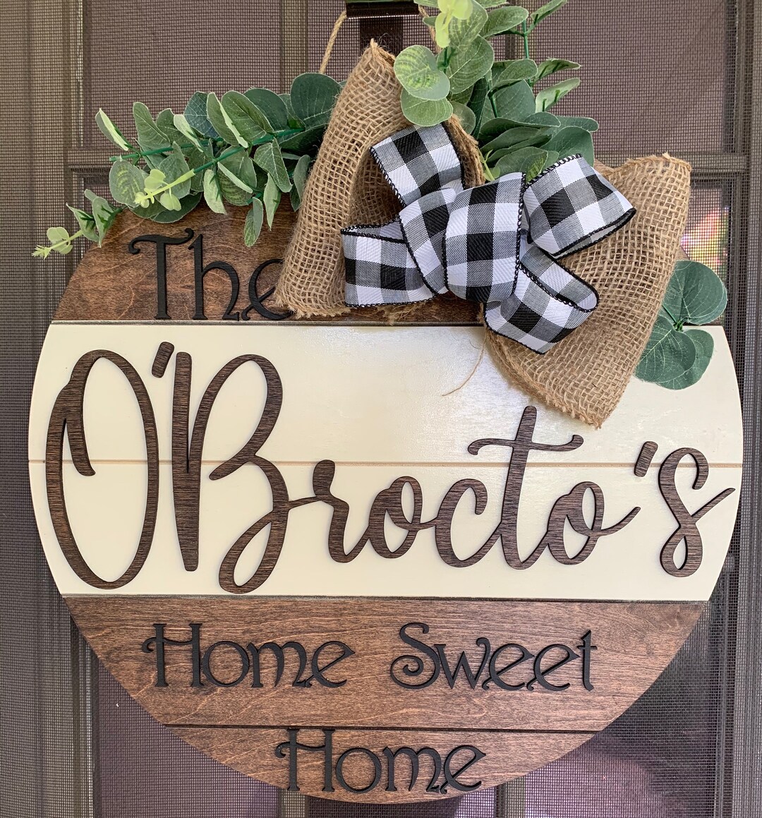 Personalized Welcome Door Sign: 3D Wood Lettering, Farmhouse Decor - Etsy