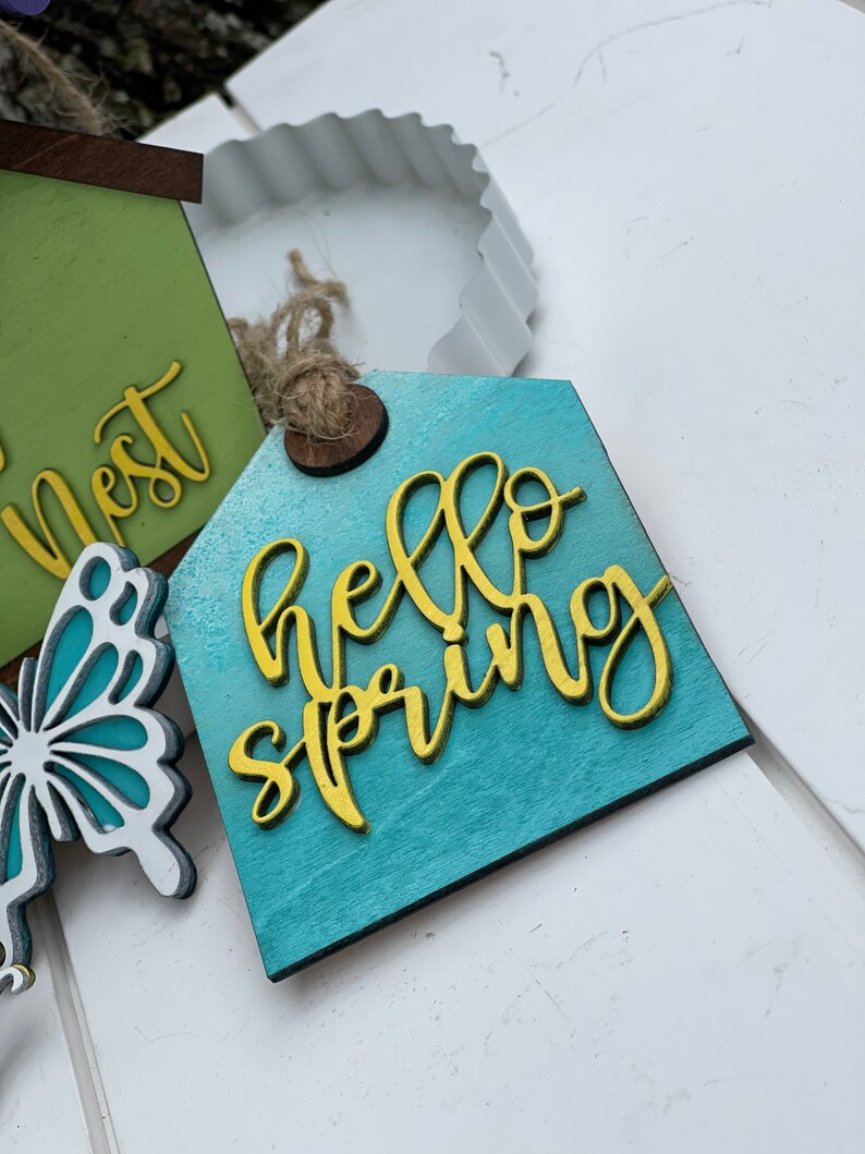 Hello Spring Gnome Tier Tray Set - Etsy