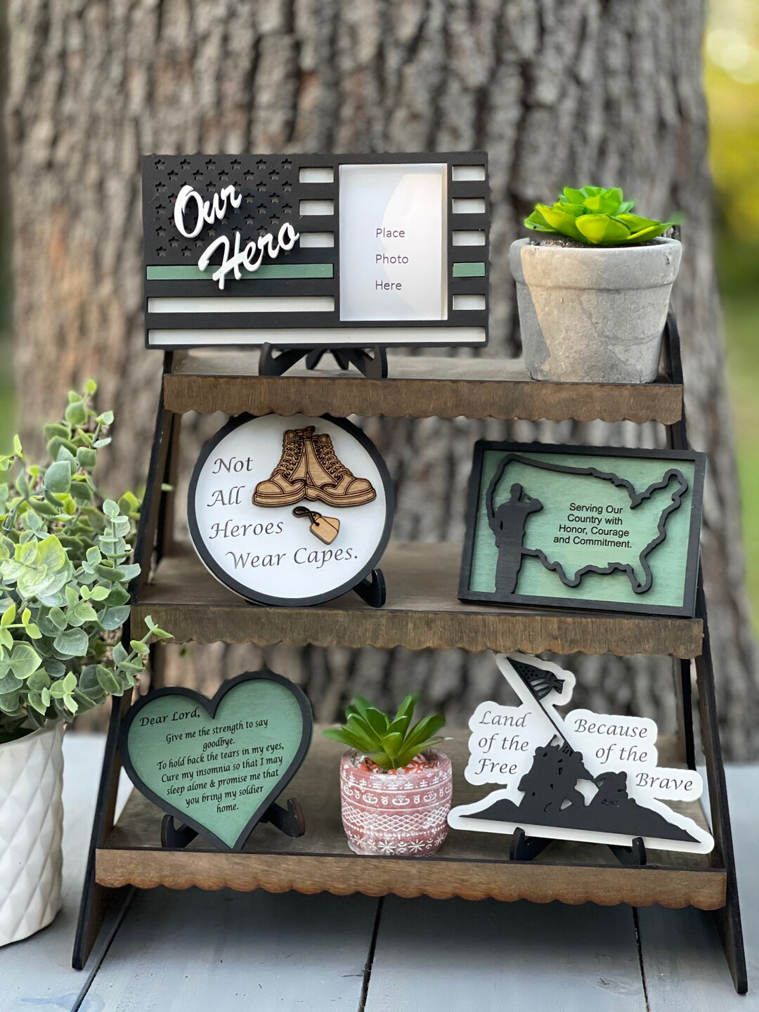 Military Service Tier Tray Set - Etsy