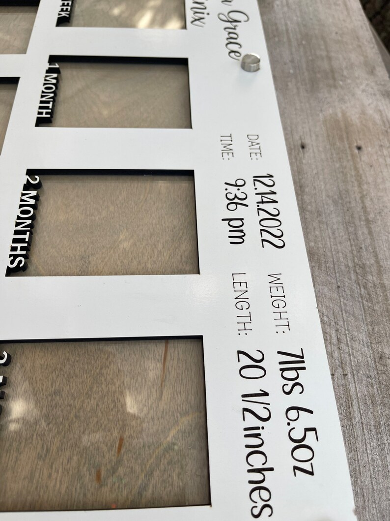 Personalized Birth to One Year Picture Frame / Baby Frame With - Etsy