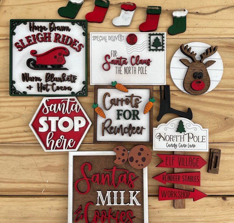 Santa's Milk and Cookies Tier Tray Set: Christmas Decor - Etsy