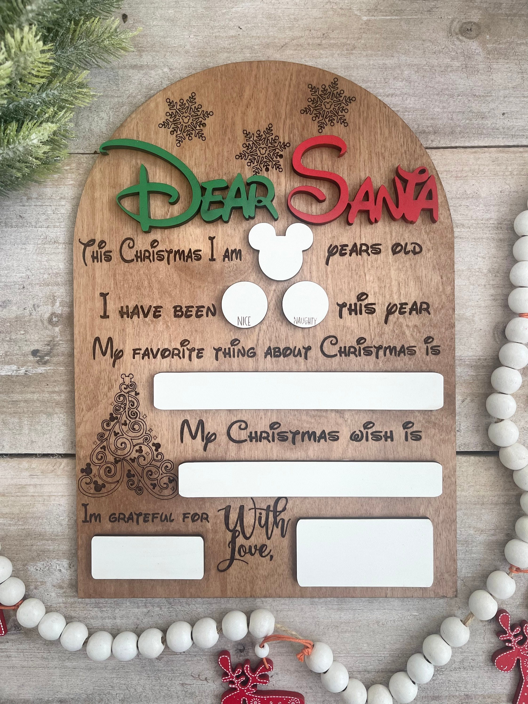 Dear Santa Letter Sign / Santa Letter Board / Santa Board Sign - Etsy
