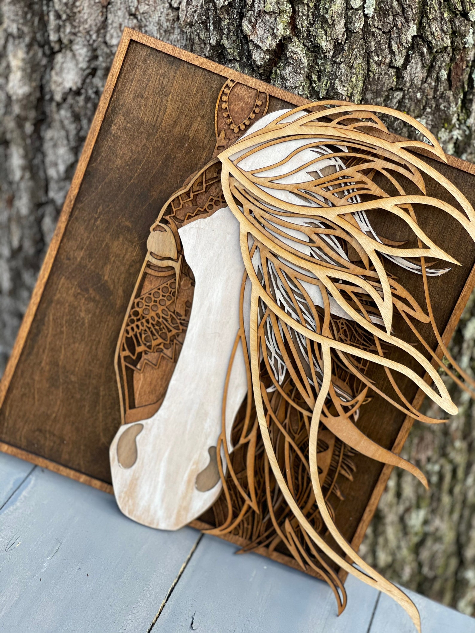 8 Layered Horse Head All 3D Laser Cut Wood Country Style Wall | Etsy