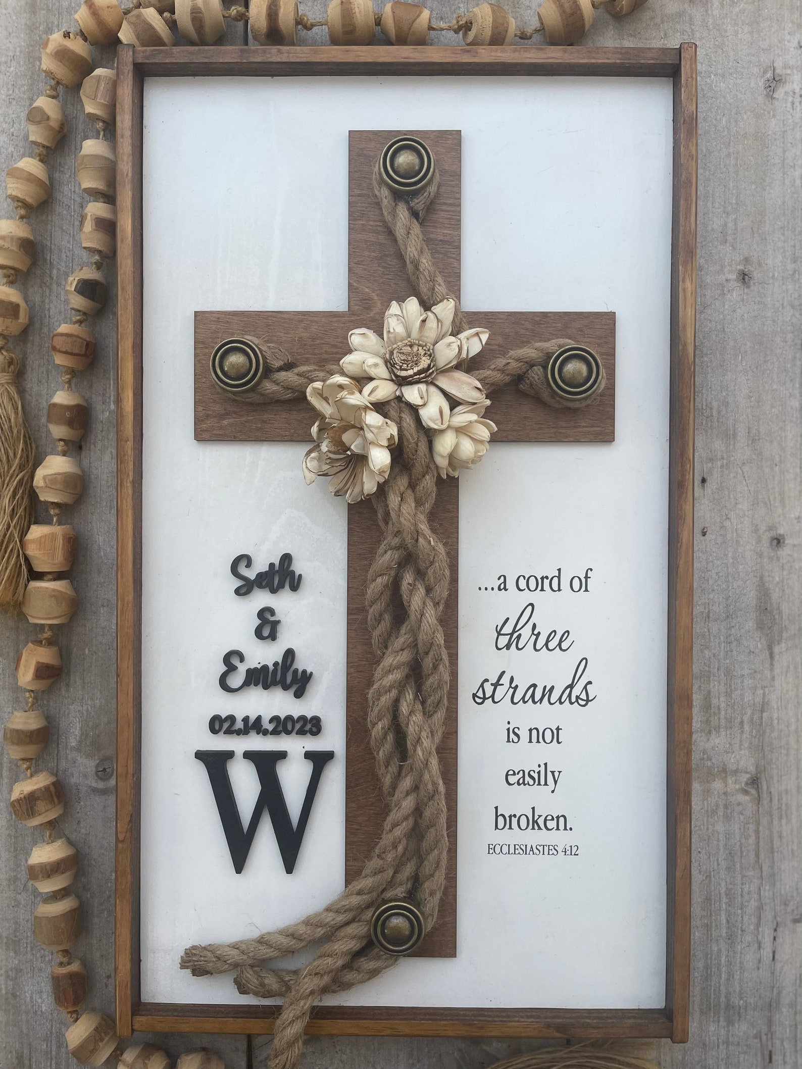Personalized Cord of Three Strands Wedding / Anniversary Gift / Rustic ...