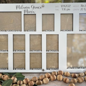 Personalized Birth to One Year Picture Frame / Baby Frame With Birthing ...