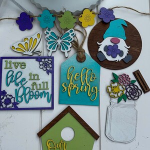 Hello Spring Gnome Tier Tray Set - Etsy