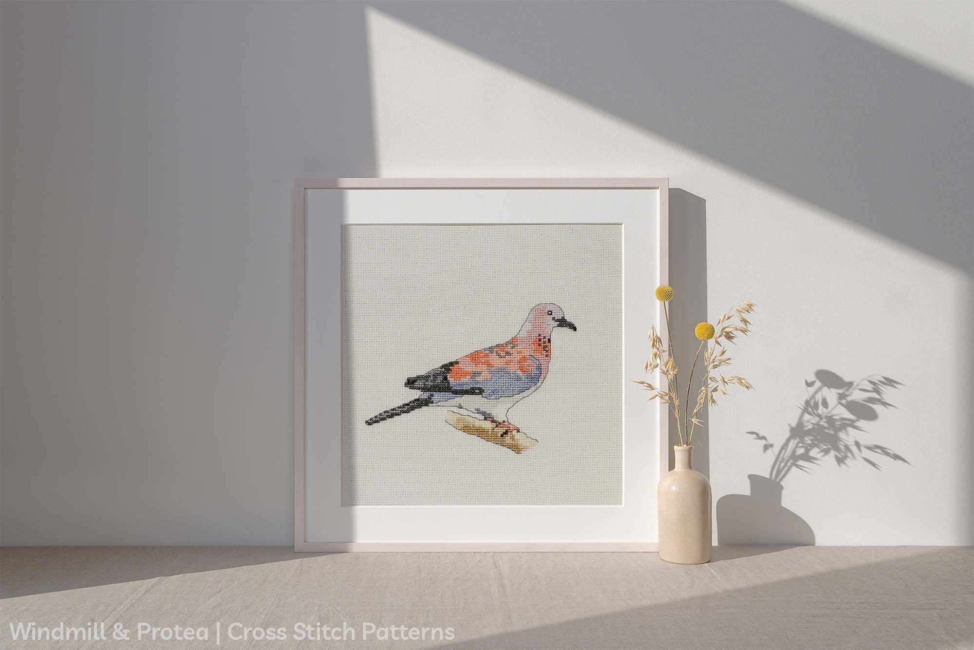 Dove Cross Stitch Pattern Modern Counted Cross Stitch Laughing Dove ...