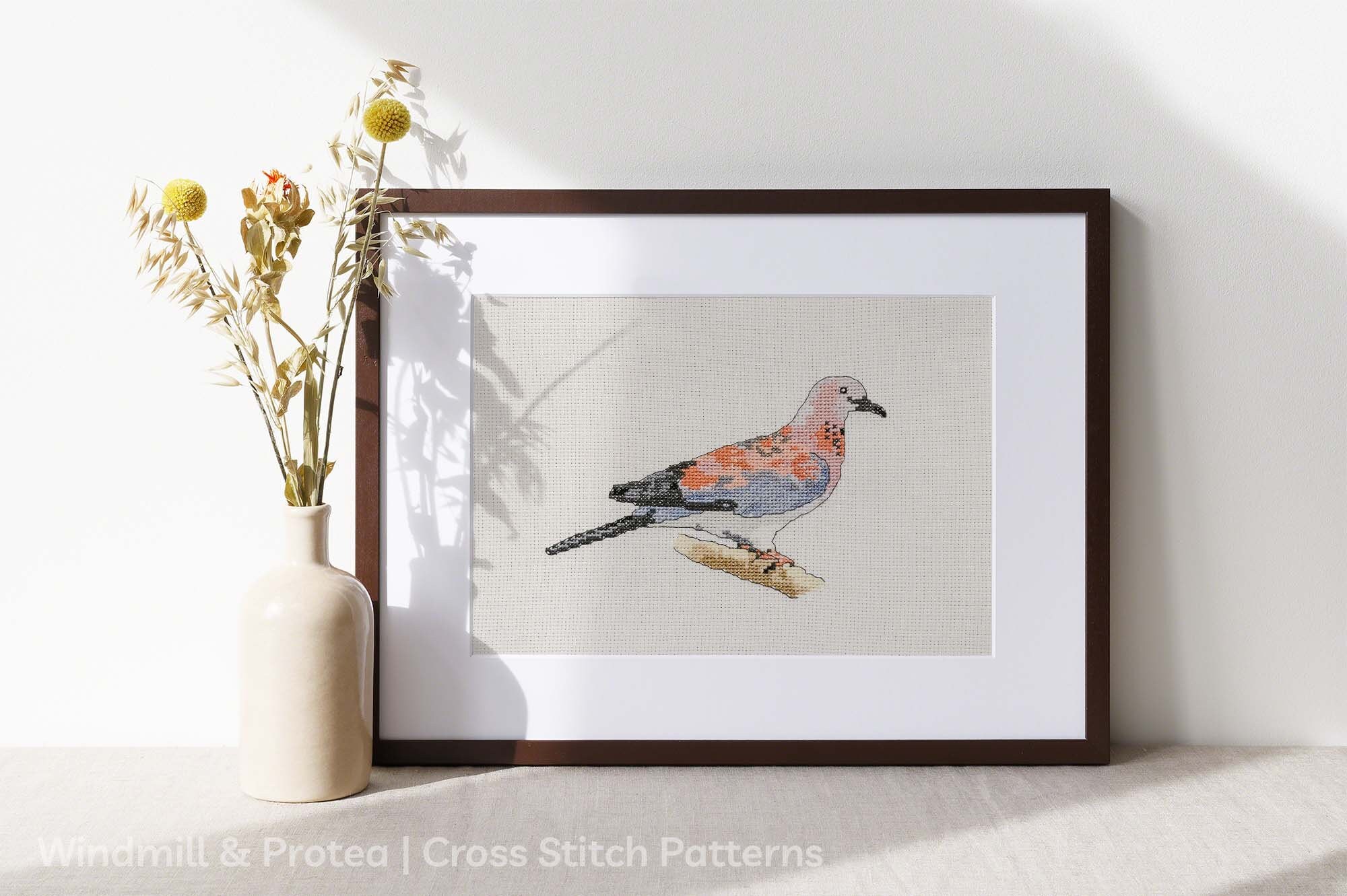 Dove Cross Stitch Pattern Modern Counted Cross Stitch Laughing Dove ...