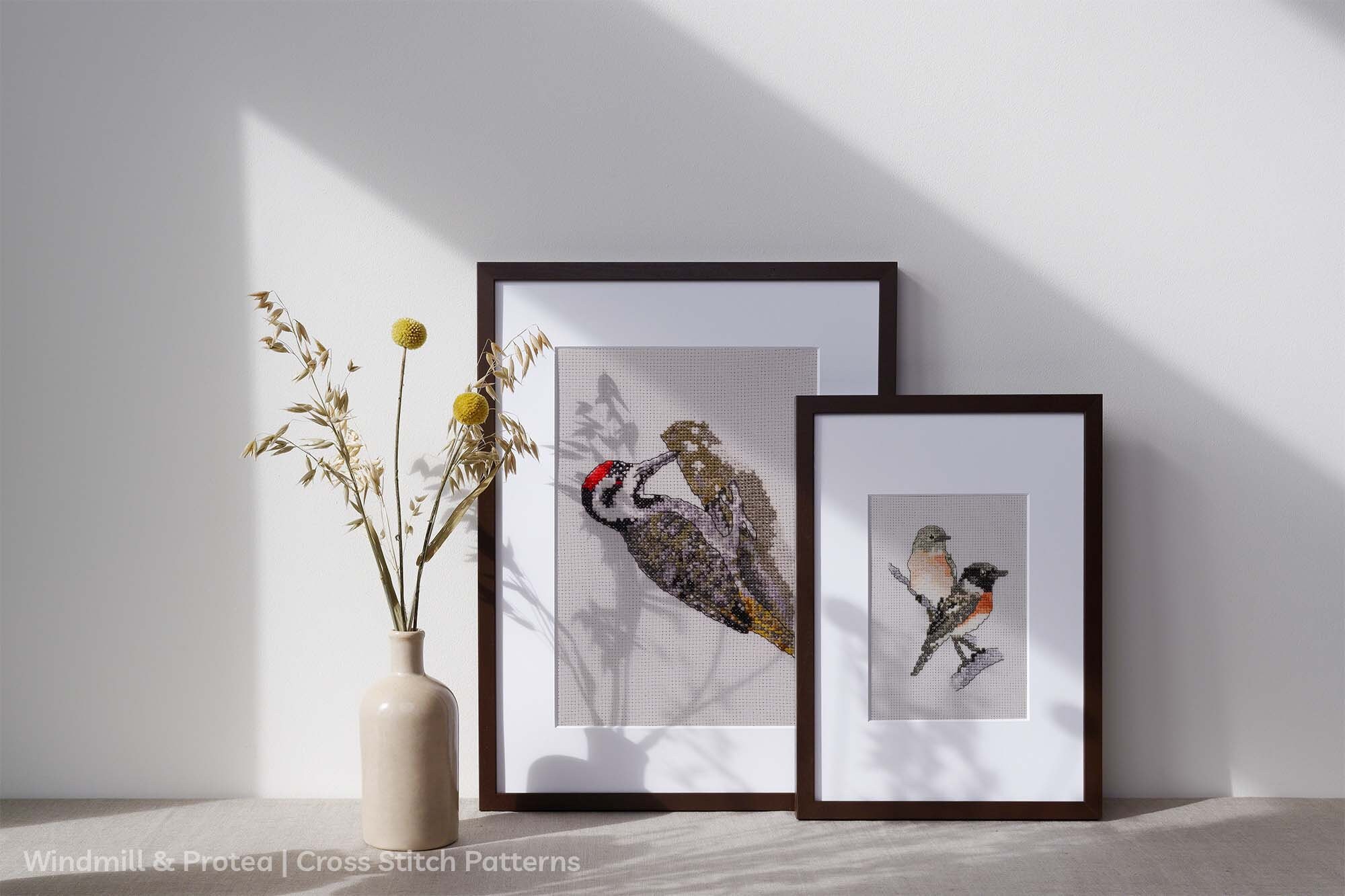 Bird Cross Stitch Pattern Bearded Woodpecker Cross Stitch Pattern ...