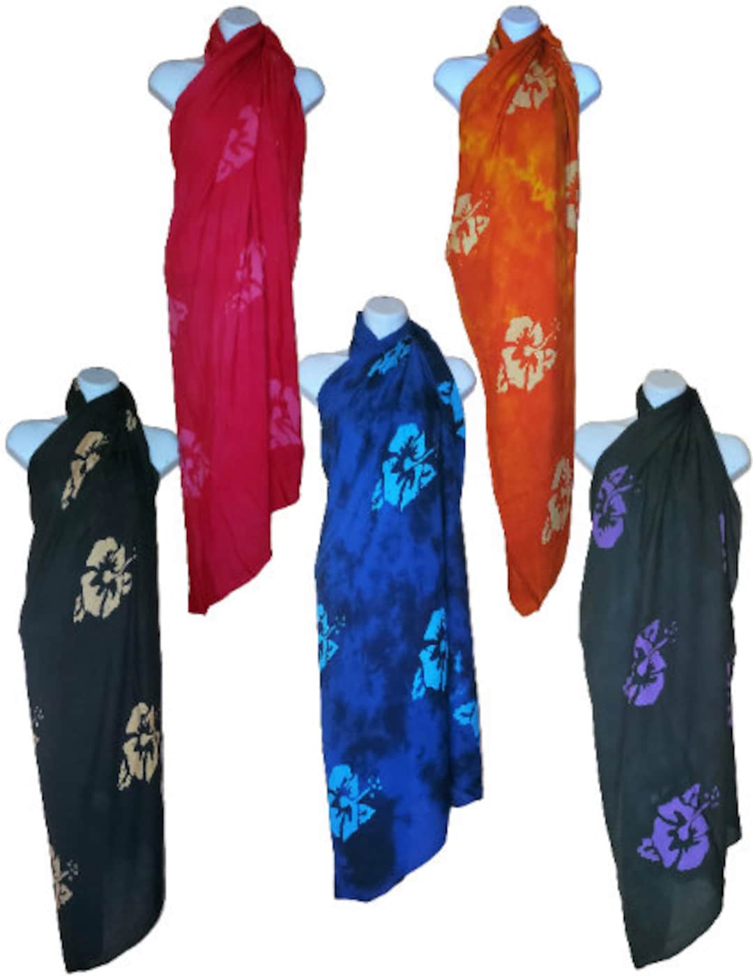 Plus Size Hawaiian Sarong Pareo Hibiscus Hawaiian Luau Cruise Wrap ...