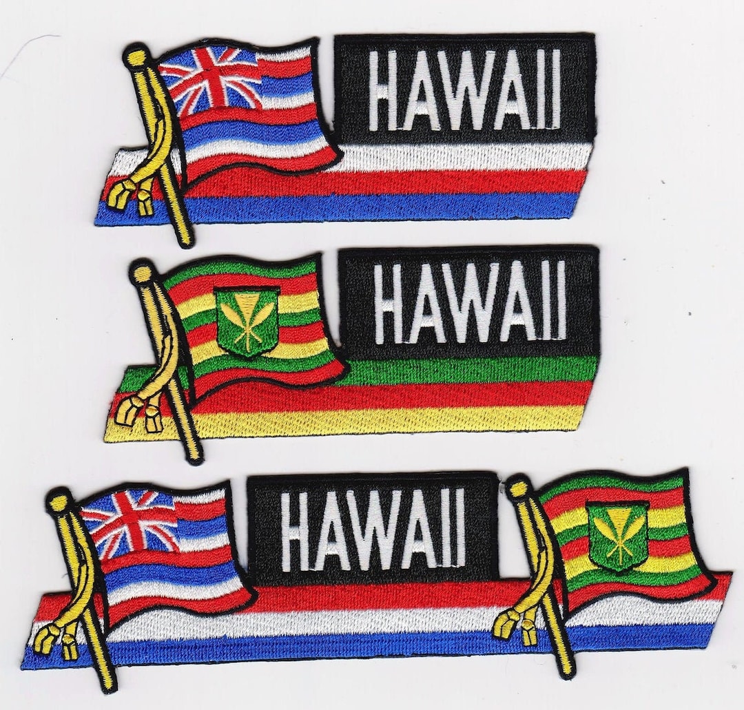 Hawaii State and Native Flags Embroidery Iron on Patch - Etsy