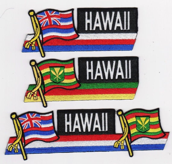 Hawaii State and Native Flags Embroidery Iron on Patch | Etsy