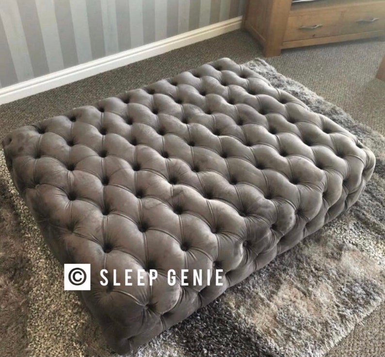 CHESTERFIELD HANDMADE Footstoolcoffee Table Deep Buttoned - Etsy UK