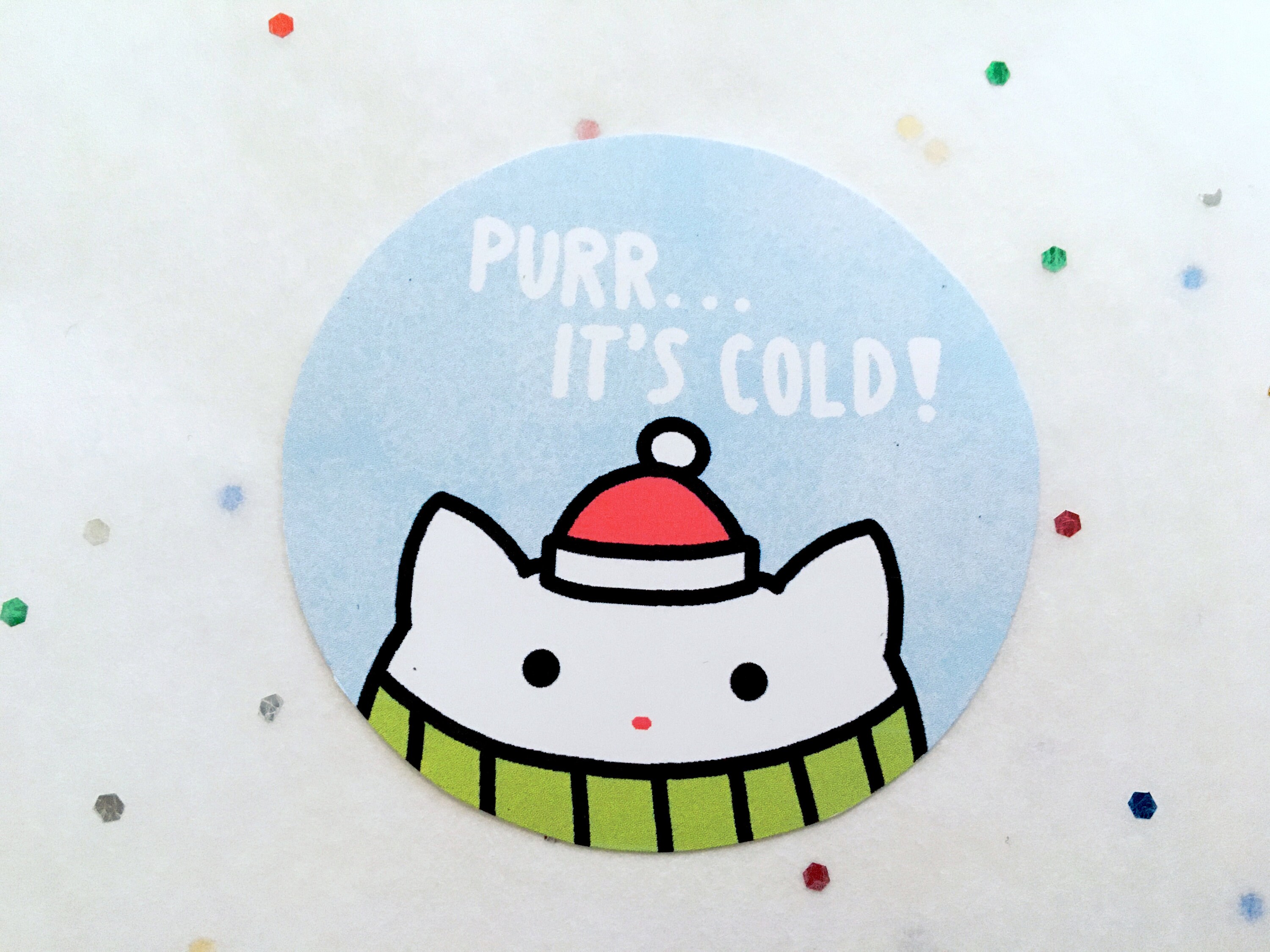 MMK Purr... It's Cold Sticker Weatherproof, Standard Matte, Winter, Cat ...