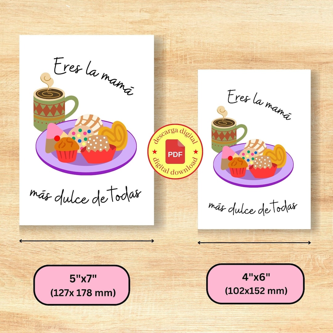 Digital Download Pan Dulce Mother's Day Card, Mother's Day Card in ...
