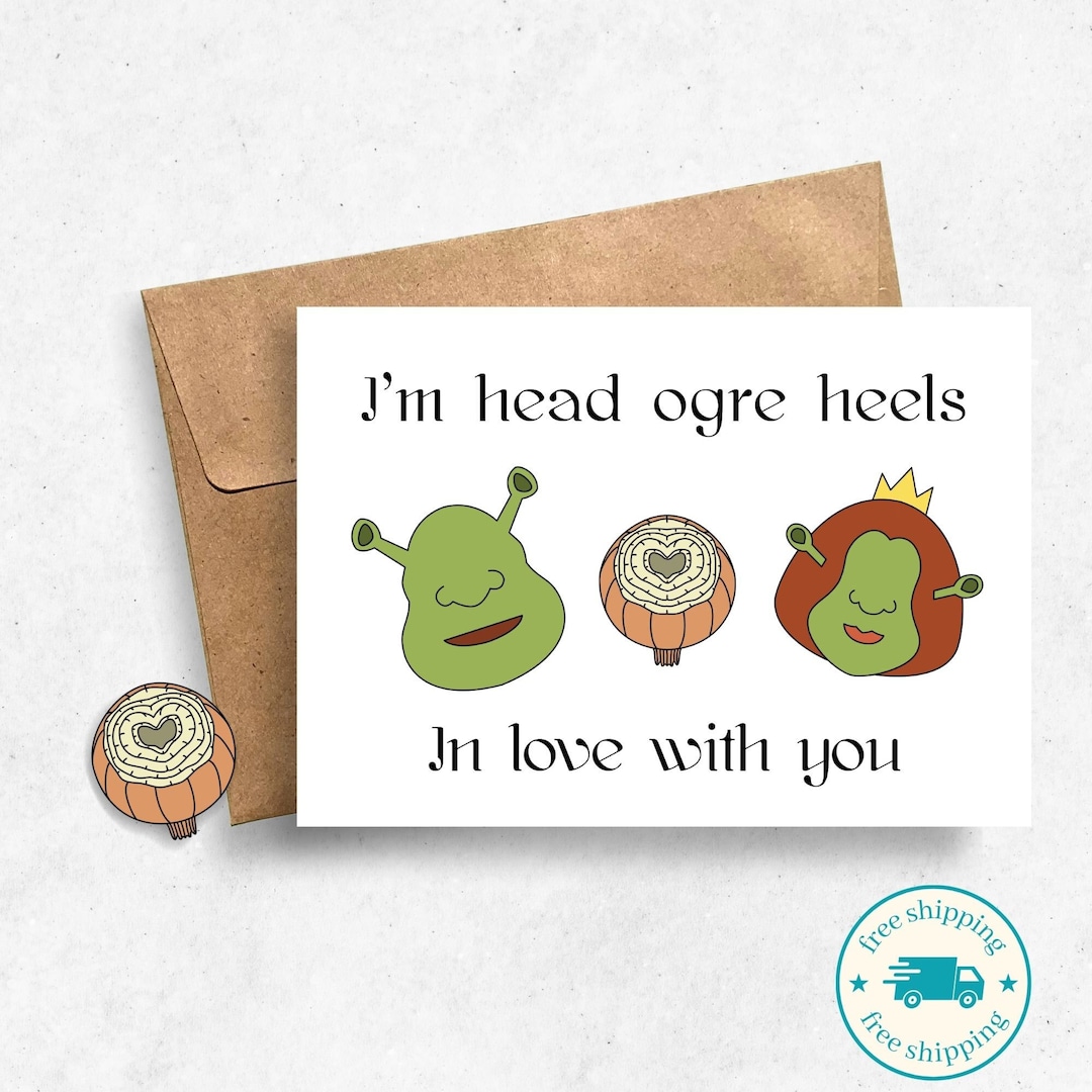 Shrek Inspired Valentine's Romantic Valentine's Card, Gift for Him Gift ...