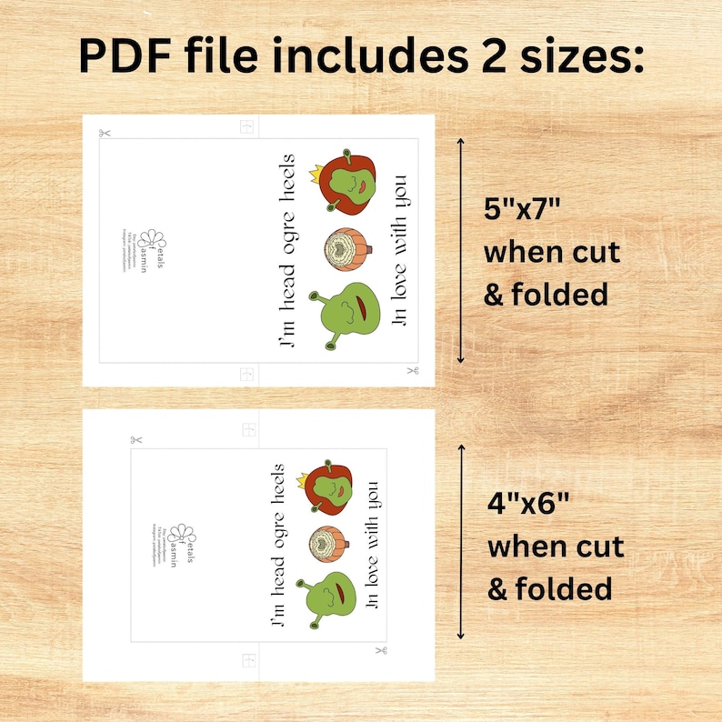 Digital Download Shrek Inspired Valentine's Card |romantic Gift for Him ...