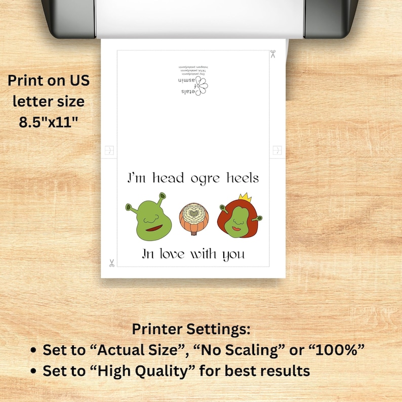 Digital Download Shrek Inspired Valentine's Card |romantic Gift for Him ...