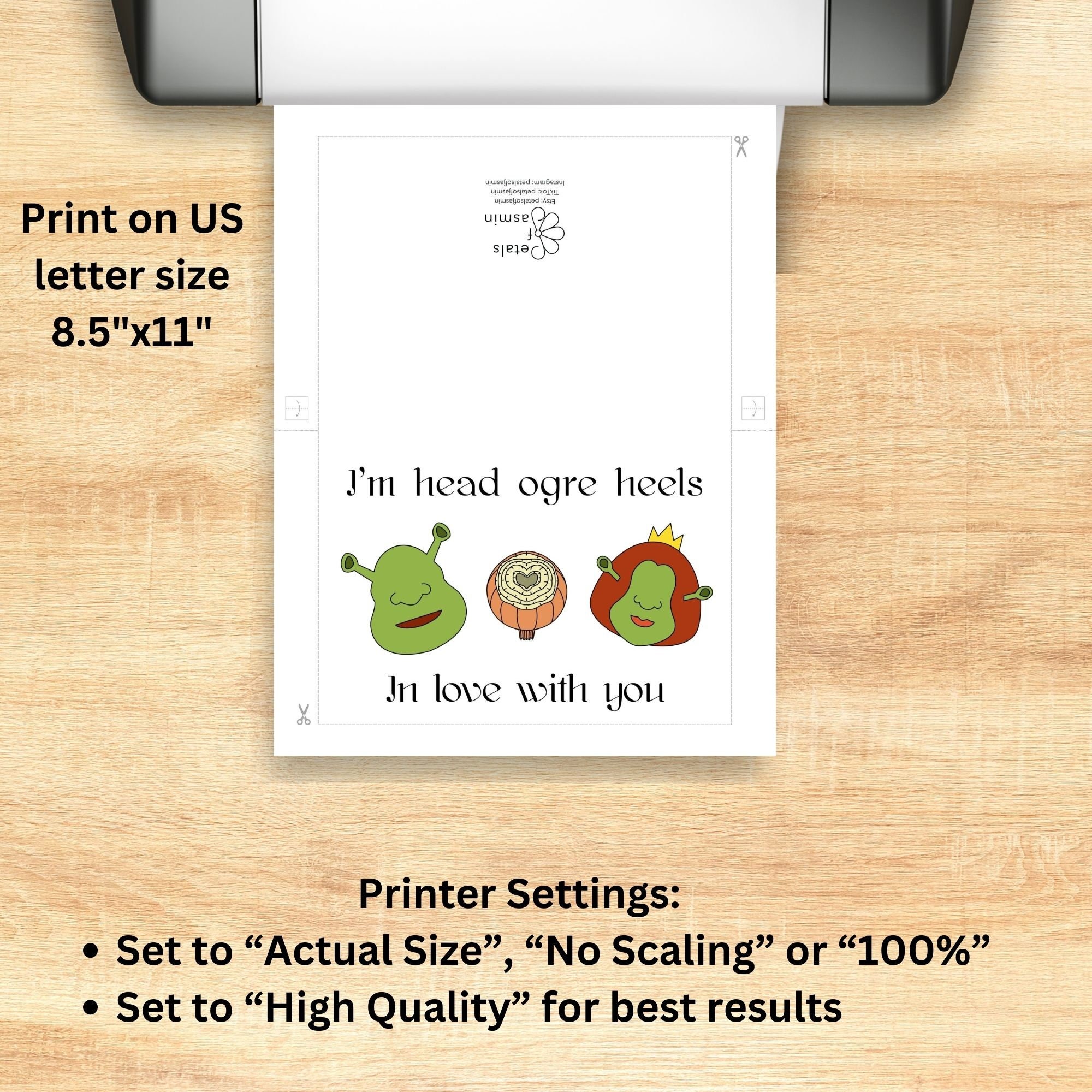Digital Download Shrek Inspired Valentine's Card |romantic Gift for Him ...