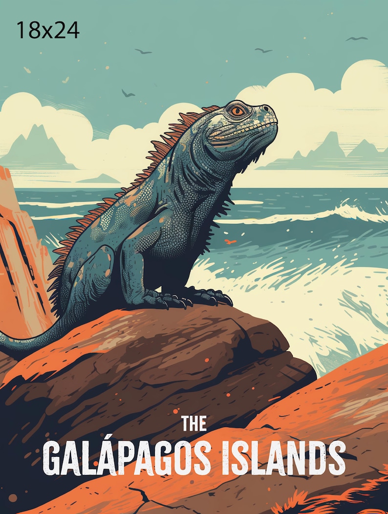 Galapagos Islands Travel Poster | Minimalist Style | 5x7, 11x17, 18x24 ...