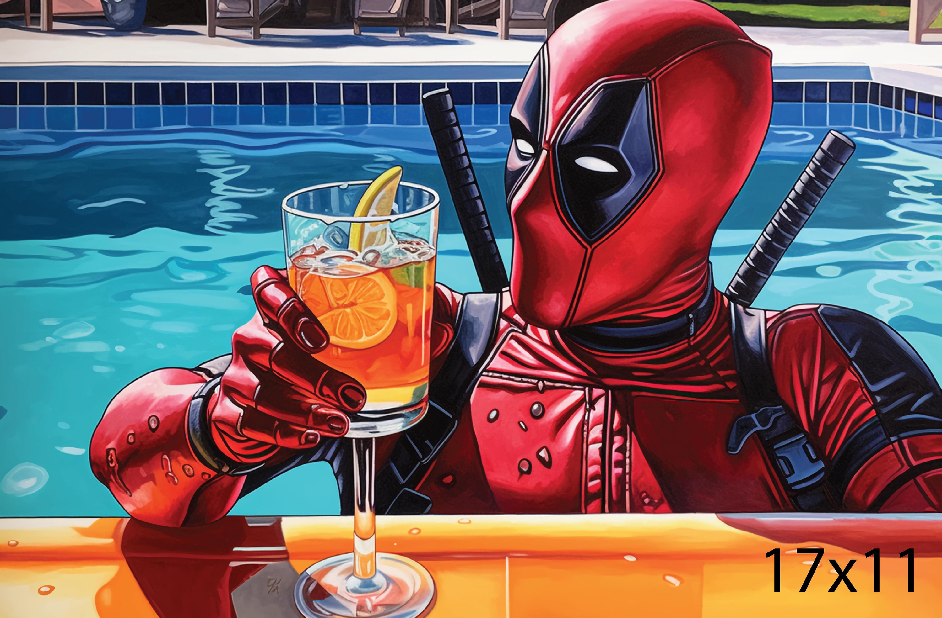 Deadpool in the Pool | Pop Art Poster | Comic Book Art | Marvel Poster ...