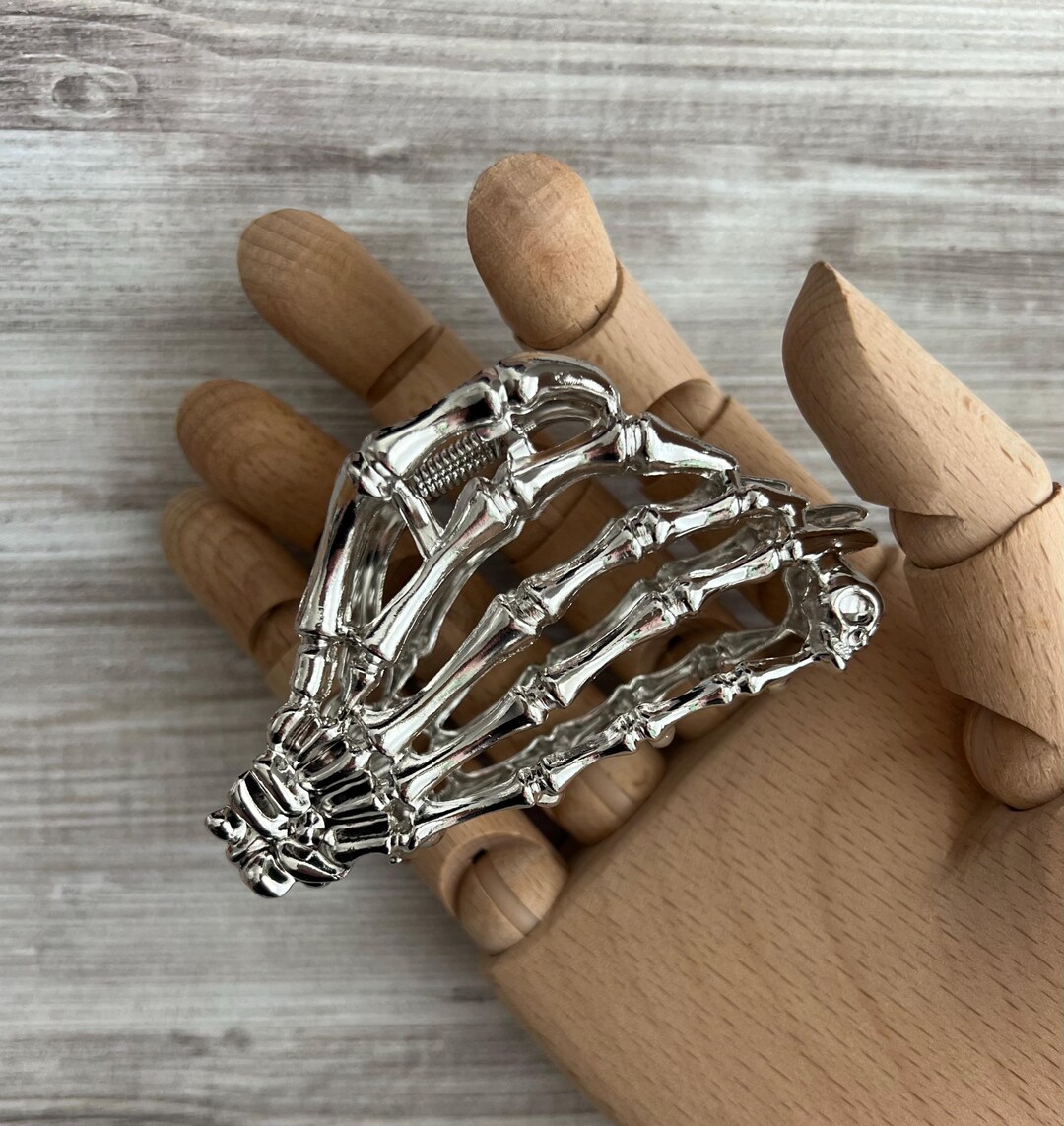 Halloween Hair Clip. | Skeleton Hand Hair Clip. | Metal Skeleton Hand ...