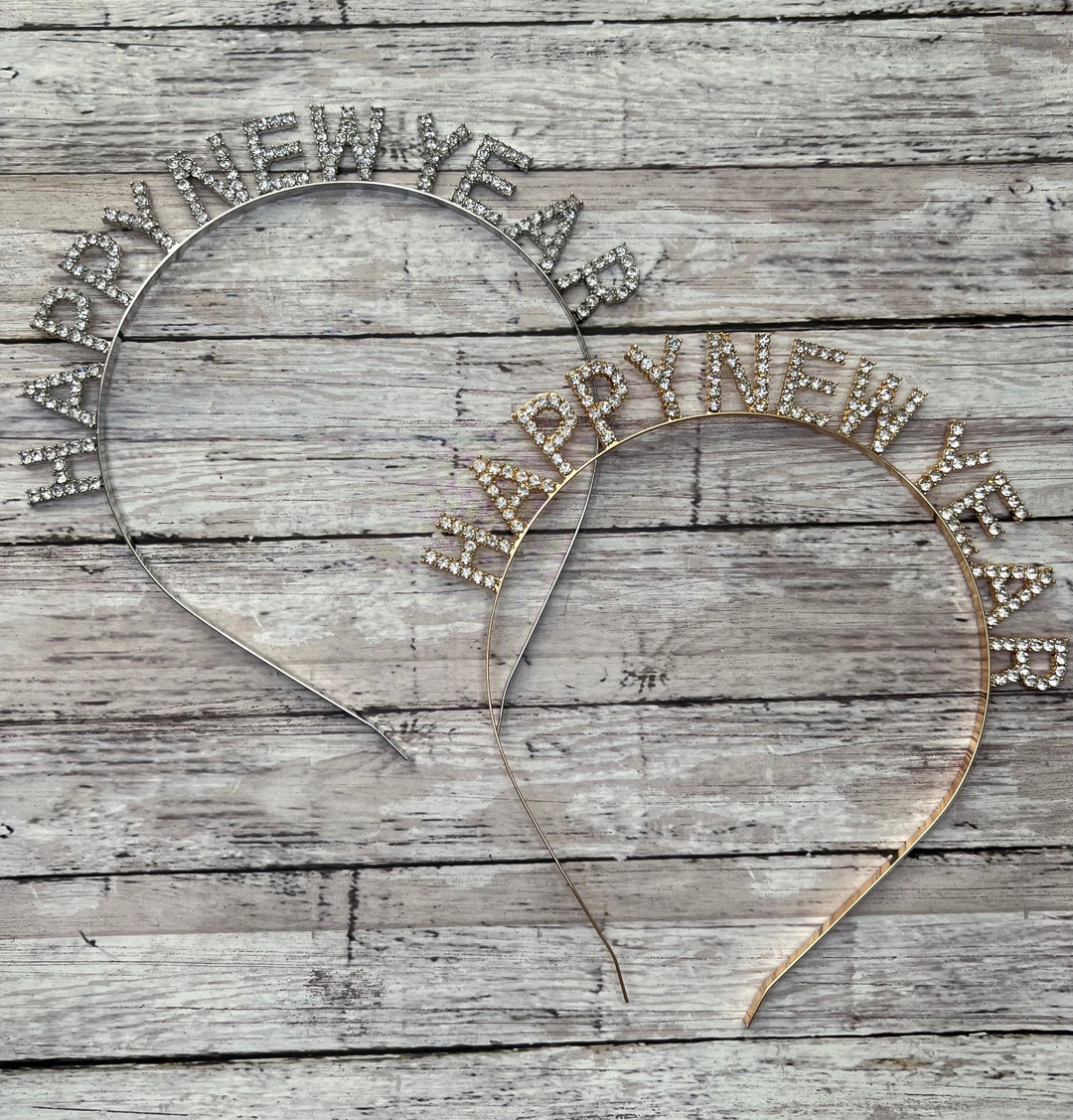 Happy New Year Headband. Gold Rhinestone Headband. New Year's Eve ...