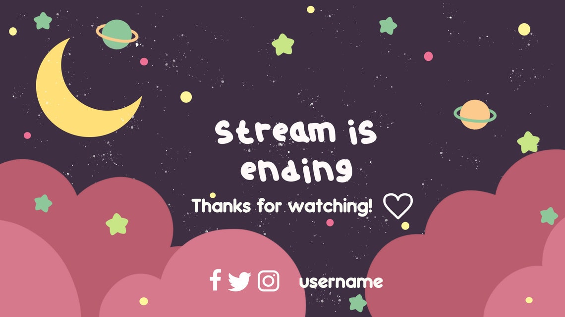 Animated 4x Cute Mellow Soft Dark Pastels Twitch Banner // - Etsy Singapore