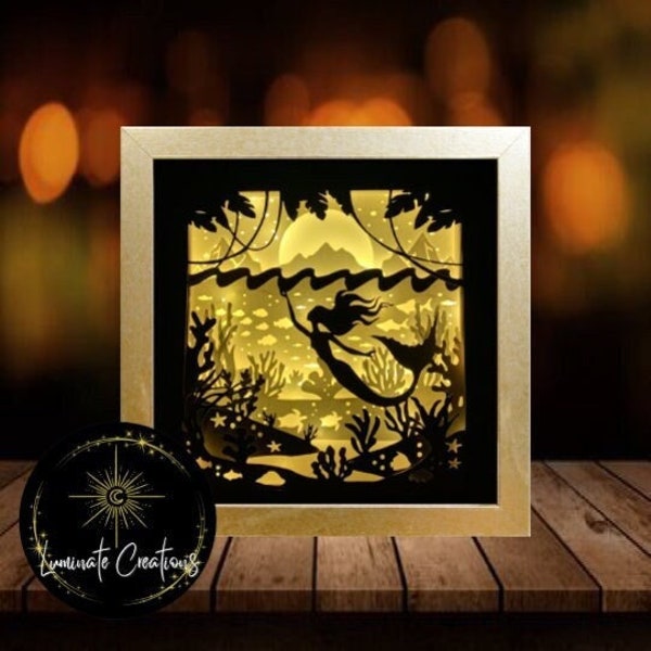 Mermaid Light Box Template - Etsy