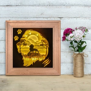 Safari Lion Light Box, Shadow Box Template - SVG Instant Download File ...