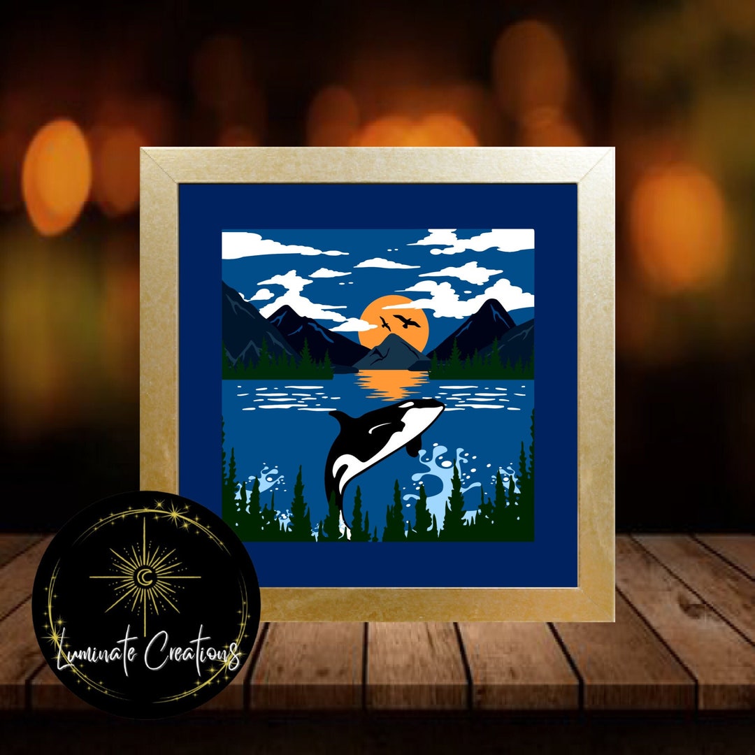 Orca 2 Shadow Box Template - SVG Instant Download File (only) 3D Paper ...