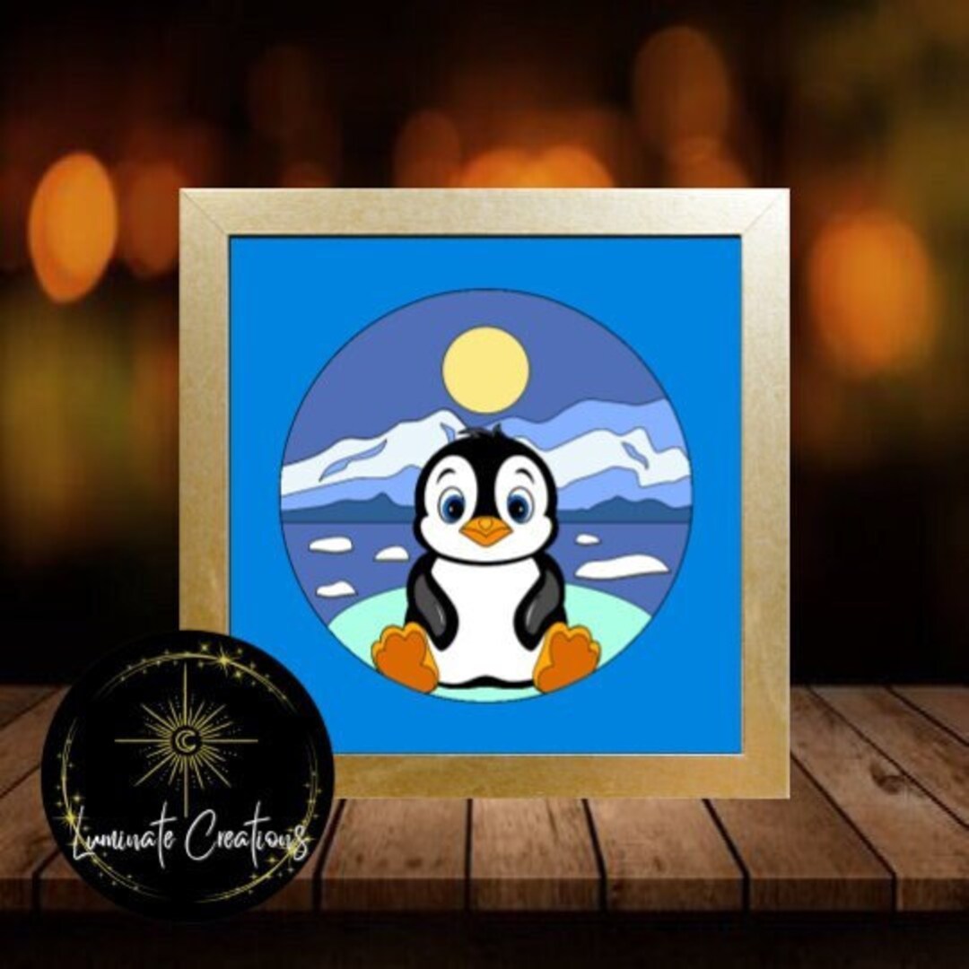 Penguin Shadow Box Template SVG Instant Download File only - Etsy UK