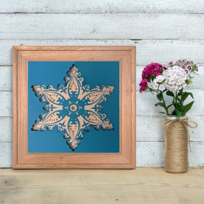 Snowflake Light Box Shadow Box Template SVG Instant | Etsy