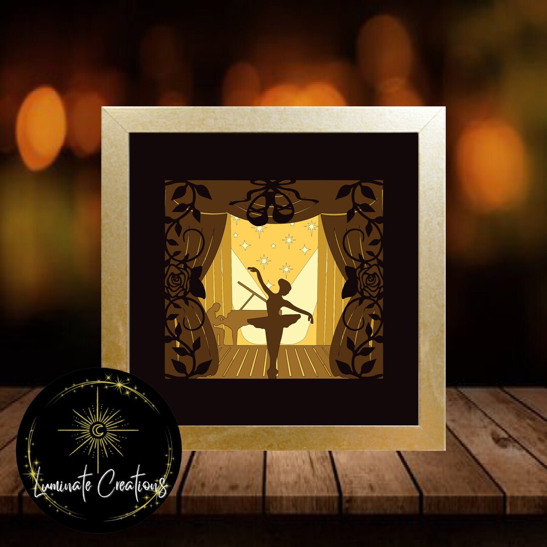 Ballerina Light Box, Shadow Box Template - SVG Instant Download File ...