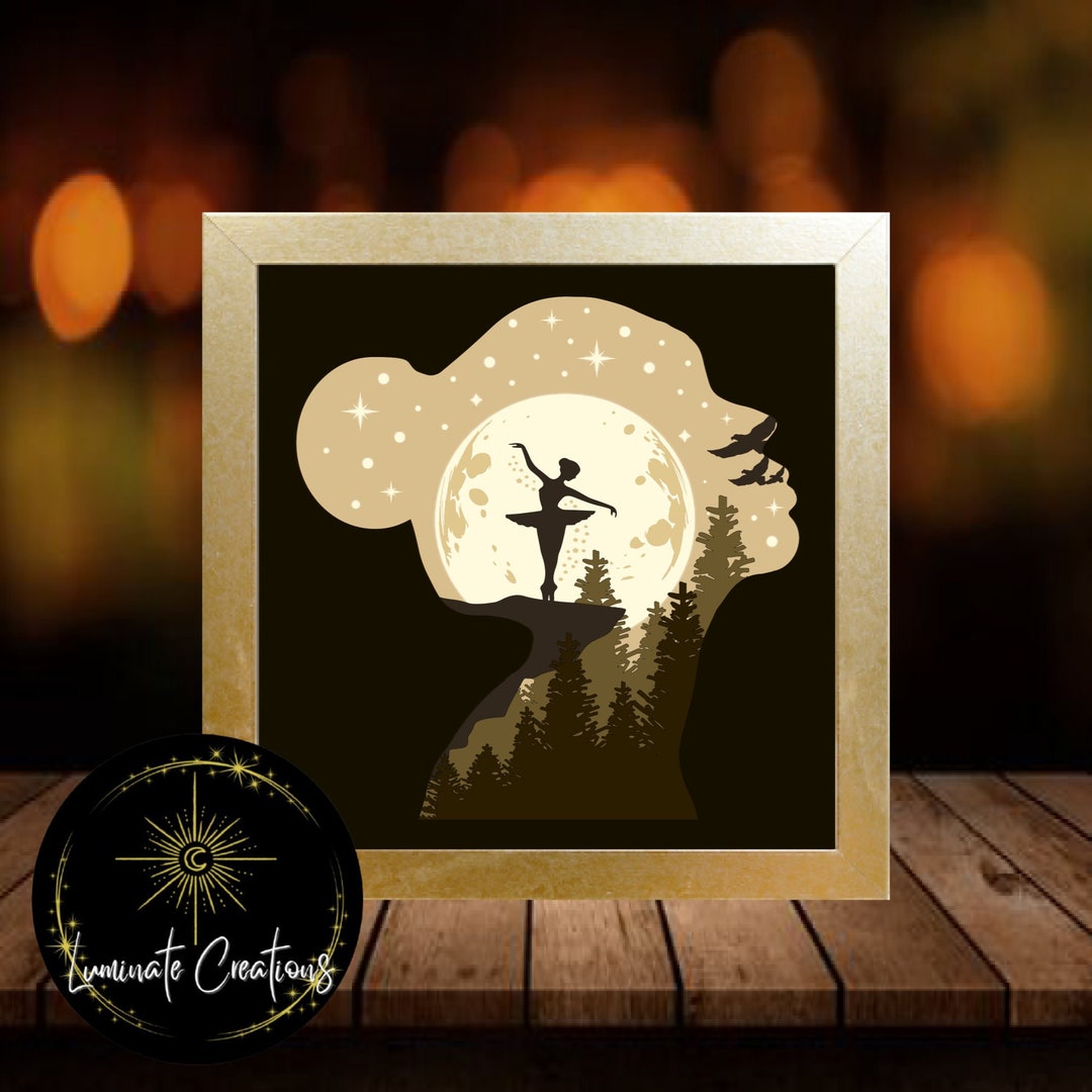 Wilderness Ballerina Dancer Light Box, Shadow Box Template - SVG ...