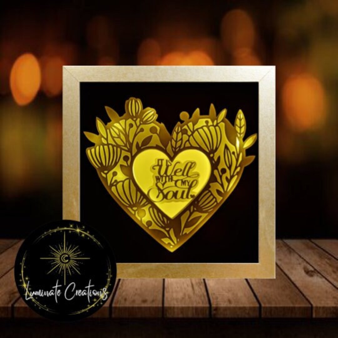 It is Well - Christian Light Shadow Box Template - Digital Download ...