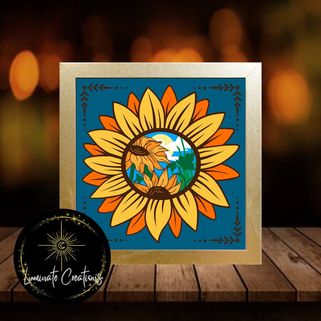 Sunflower Shadow Box Template - SVG Instant Download File (only) 3D ...