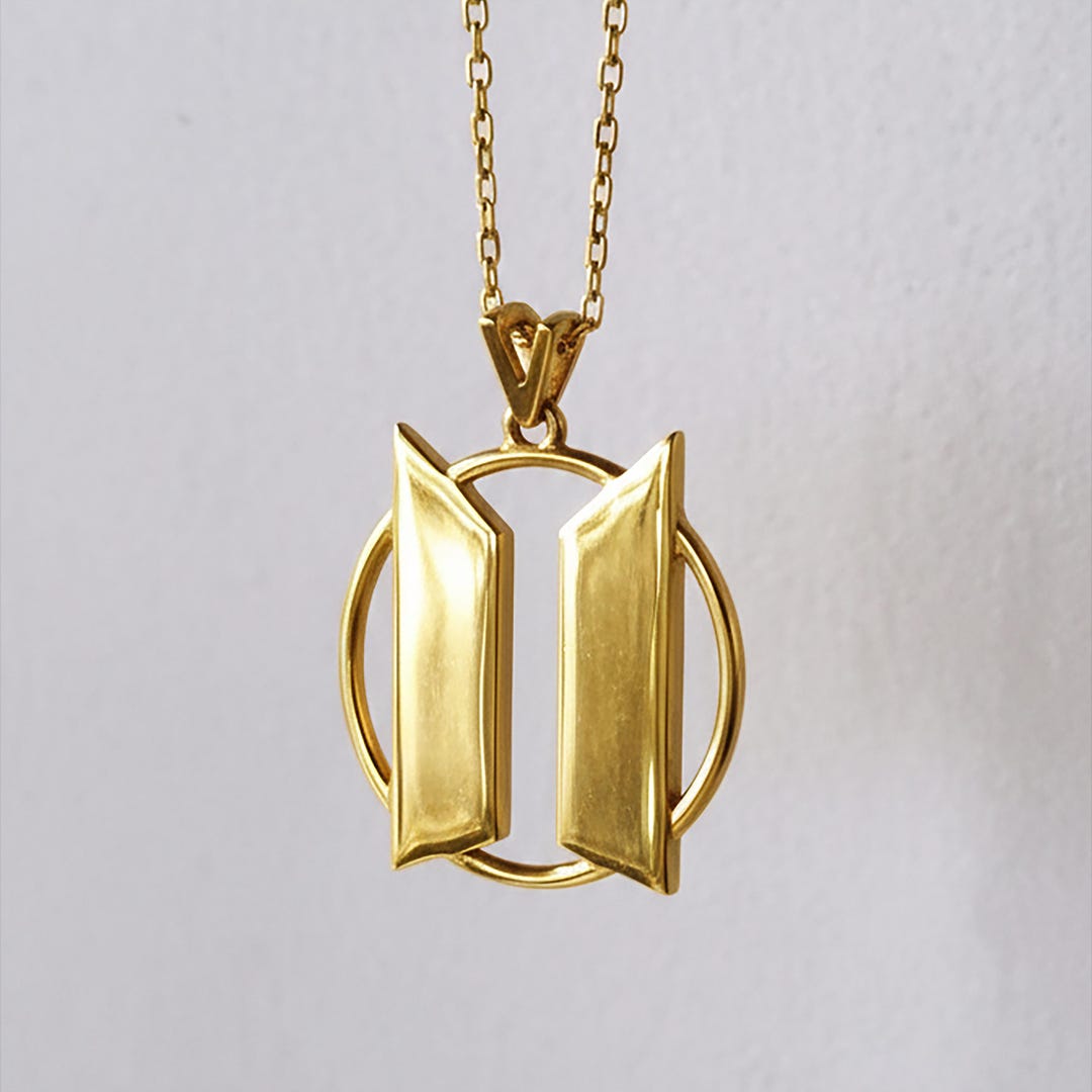 10k Solid Gold Bts Pendant - Etsy