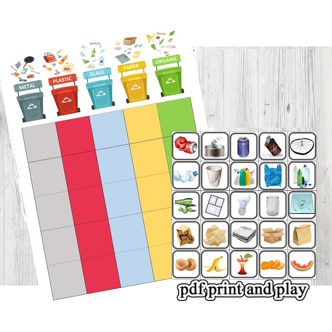 Waste Sorting Activity Printed Waste Sorting Game Recycling - Etsy