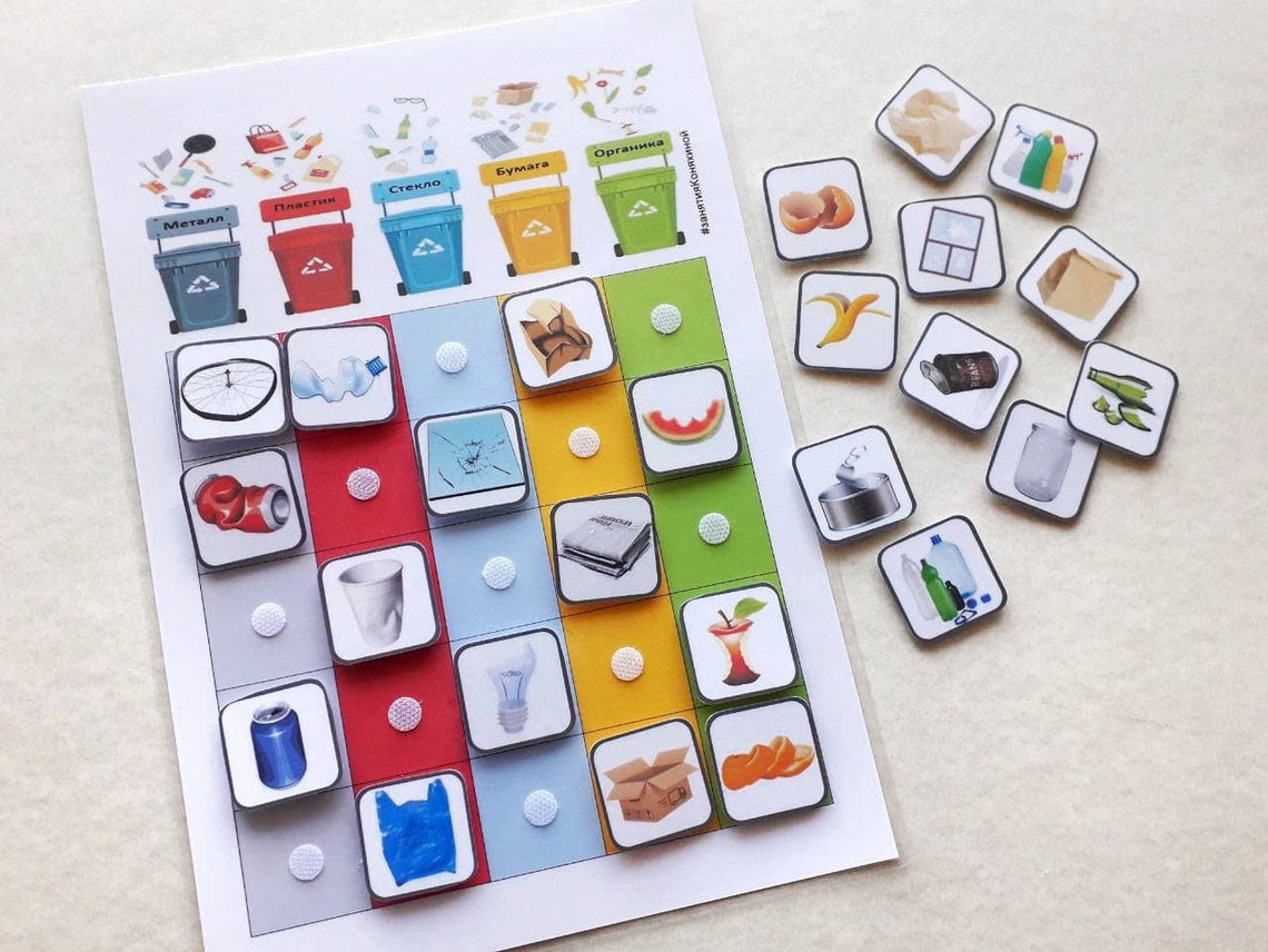 Waste Sorting Activity Printed Waste Sorting Game Recycling - Etsy