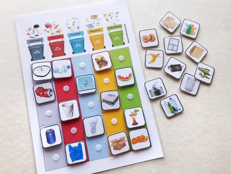 Waste Sorting Activity Printed Waste Sorting Game Recycling - Etsy