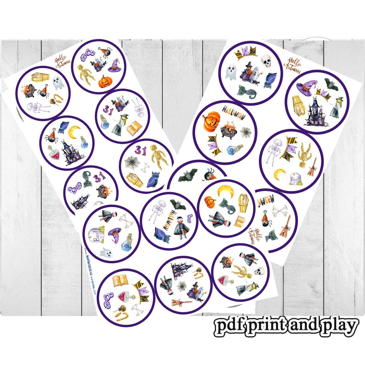Halloween Spot It / Dobble Pdf, Card Game Printable, Halloween Party ...